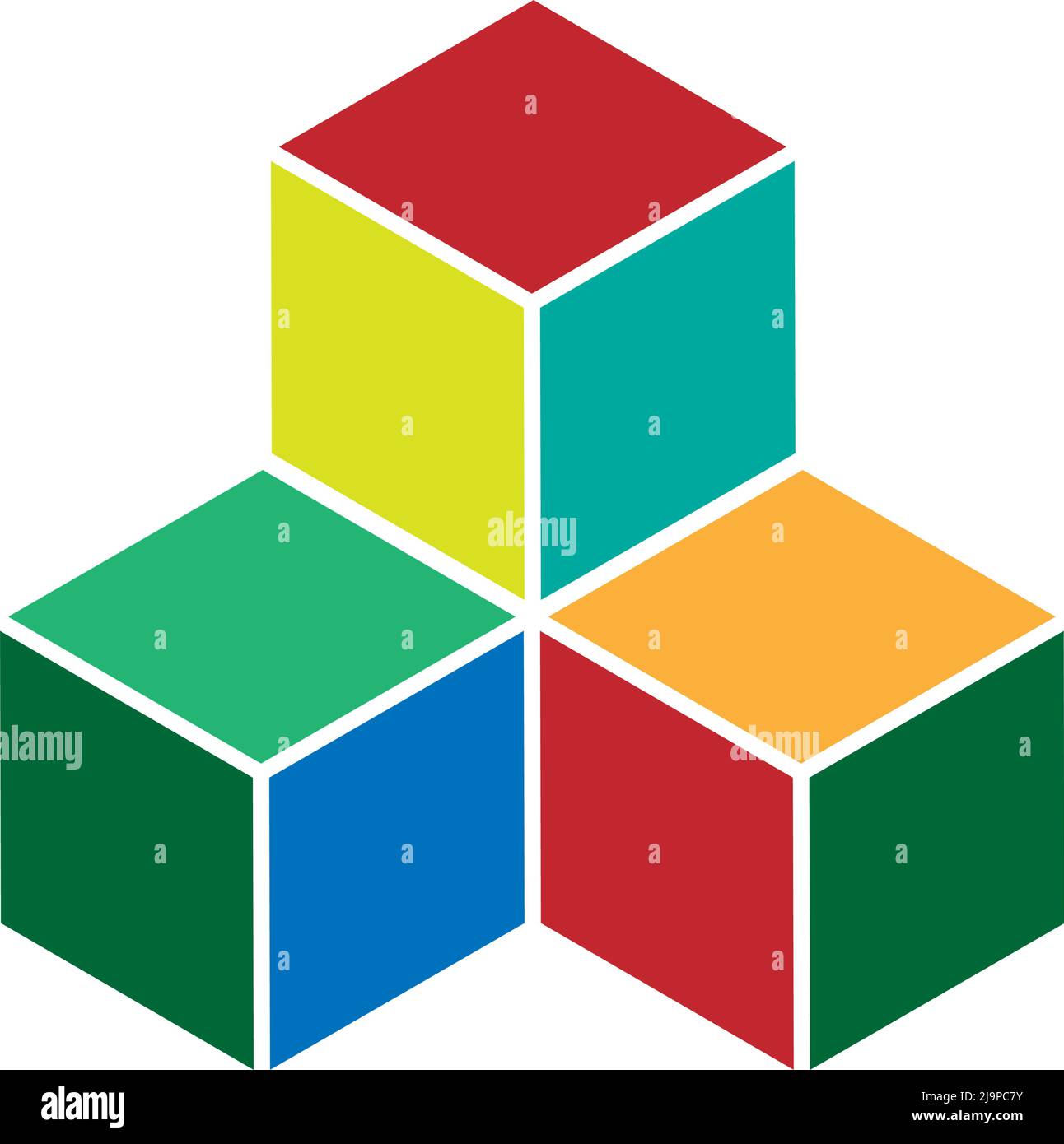 Isometric Cube Element Icon Cubist Abstract 3d Shape Stock Vector Illustration Clip Art