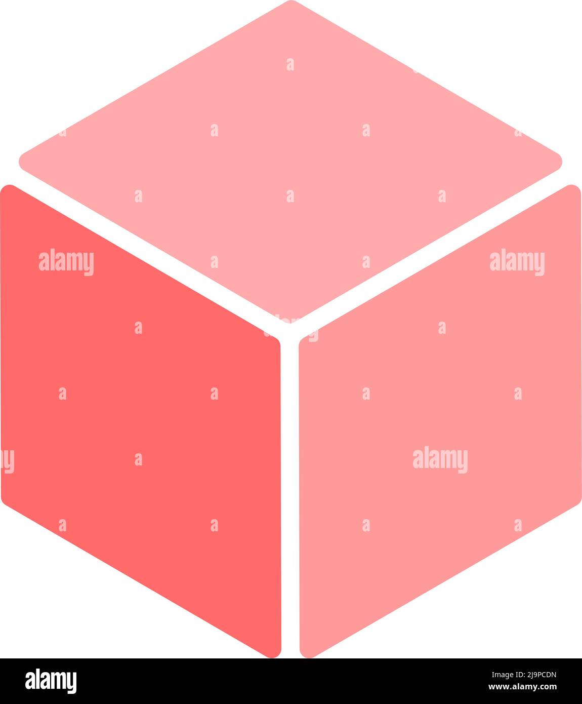 Isometric cube element, icon. Cubist abstract 3d shape. Stock vector ...