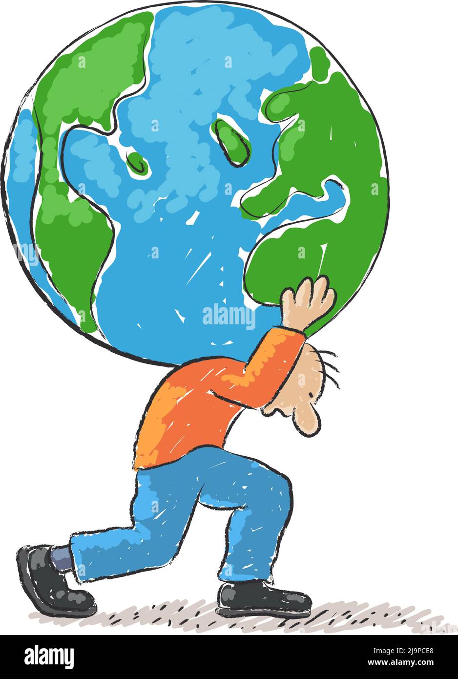 Support the world, character design supporting the world, vector ...