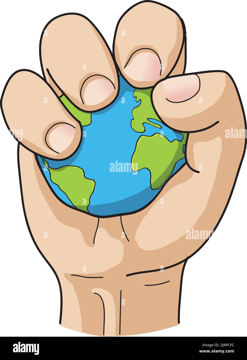 Shake the world in your hand, vector illustration Stock Vector Image ...