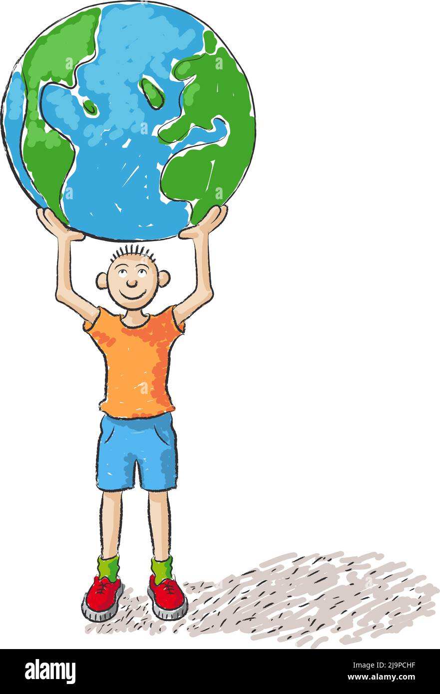 Support the world, character design supporting the world, vector ...