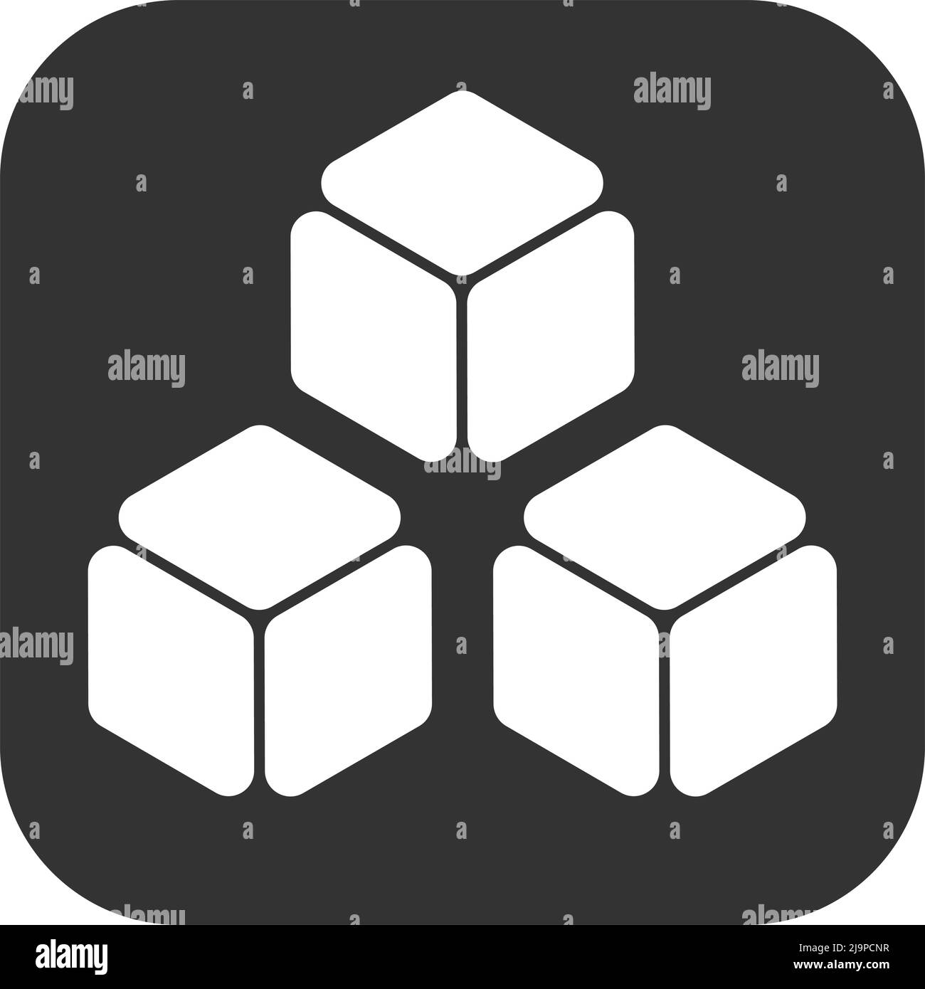 Isometric cube element, icon. Cubist abstract 3d shape. Stock vector ...