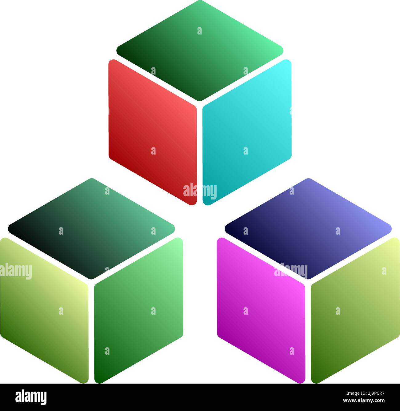 Isometric Cube Element Icon Cubist Abstract 3d Shape Stock Vector Illustration Clip Art