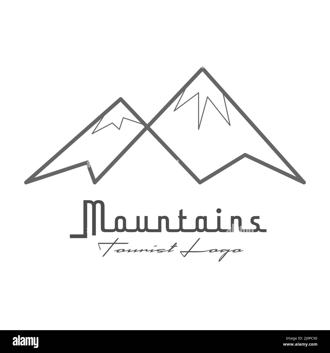 logo of the mountains. Flat contour illustration for logos, emblems and ...