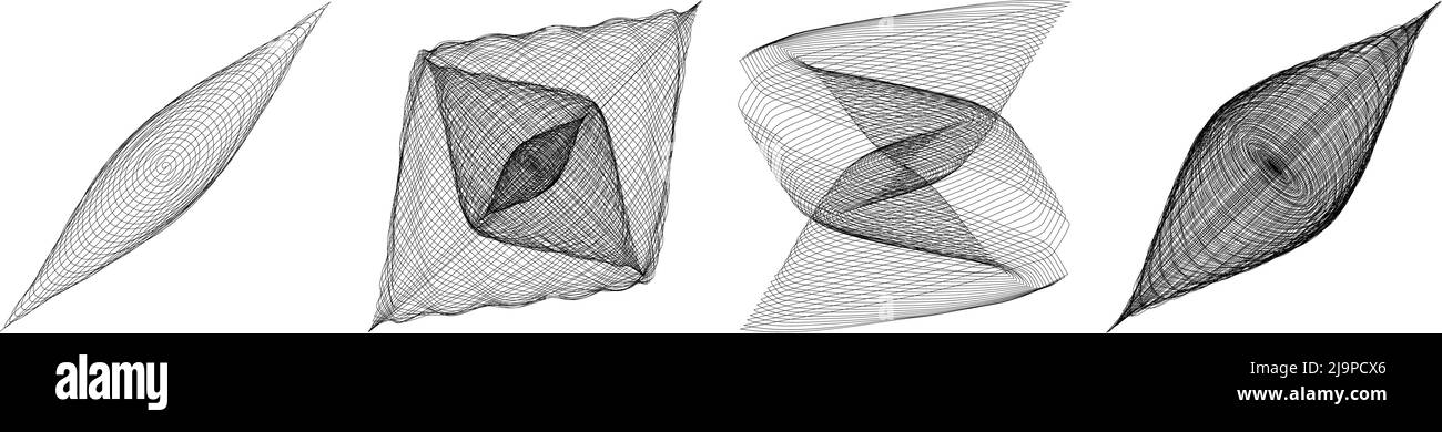 Abstract line art drawing element. Stock vector illustration, clip-art ...