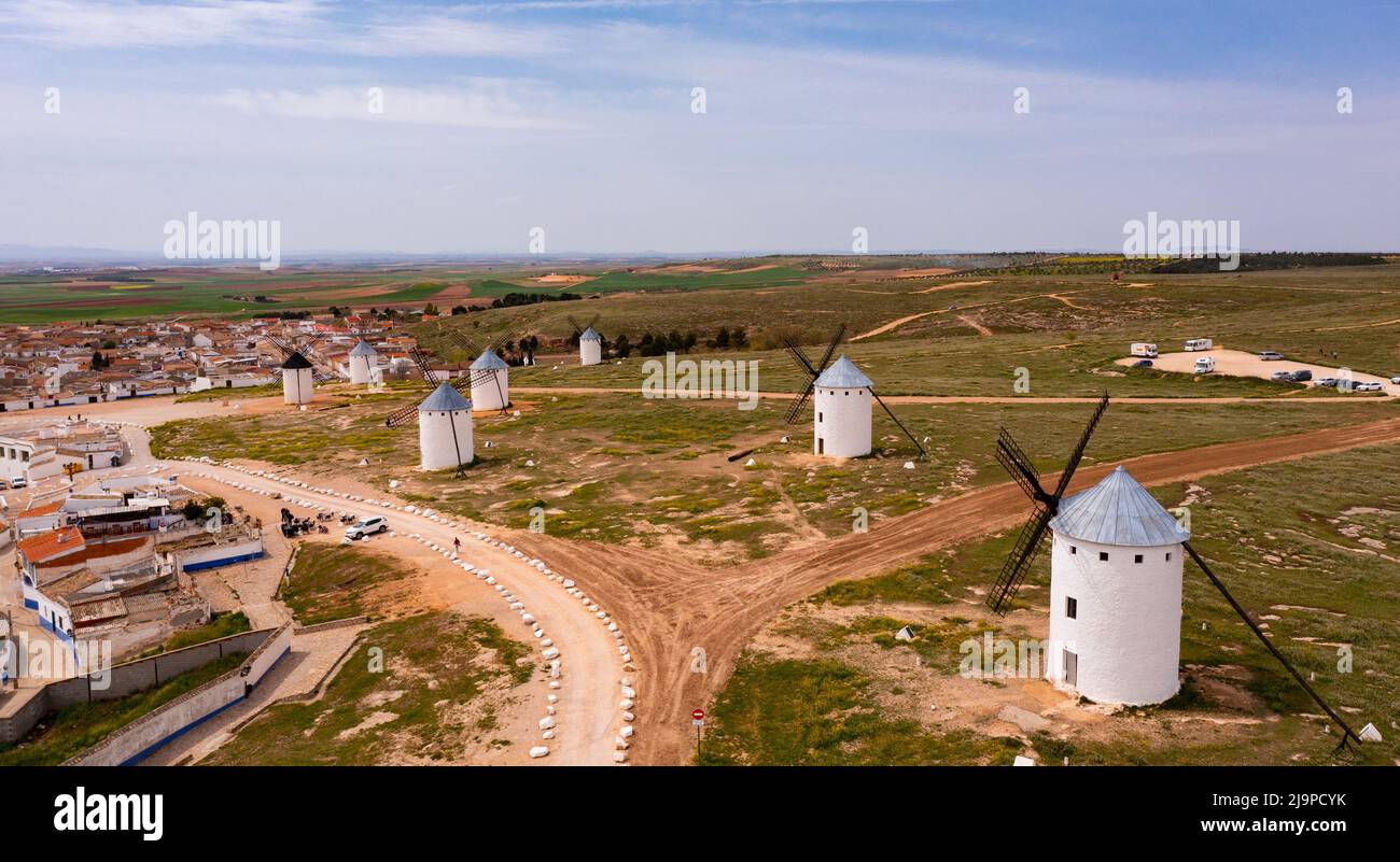 Aerial view typical windmills hi-res stock photography and images - Alamy