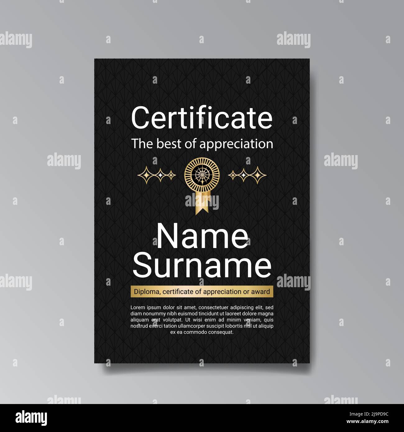 Art Deco luxury Certificate of appreciation template with geometry gold ...