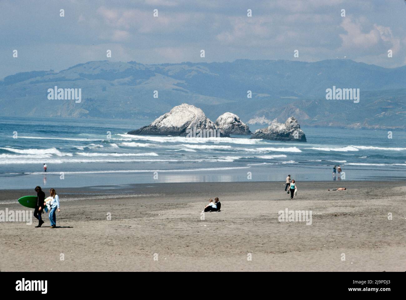 On the beach in San Francisco, California in 1979 Stock Photo - Alamy