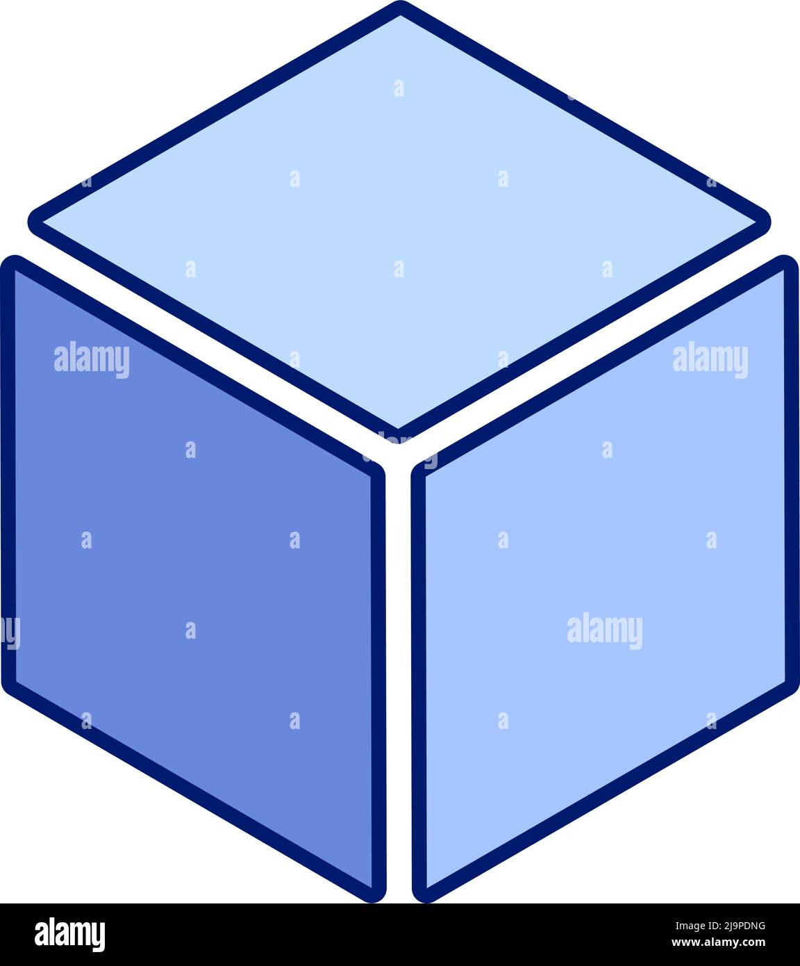 Isometric cube element, icon. Cubist abstract 3d shape. Stock vector ...