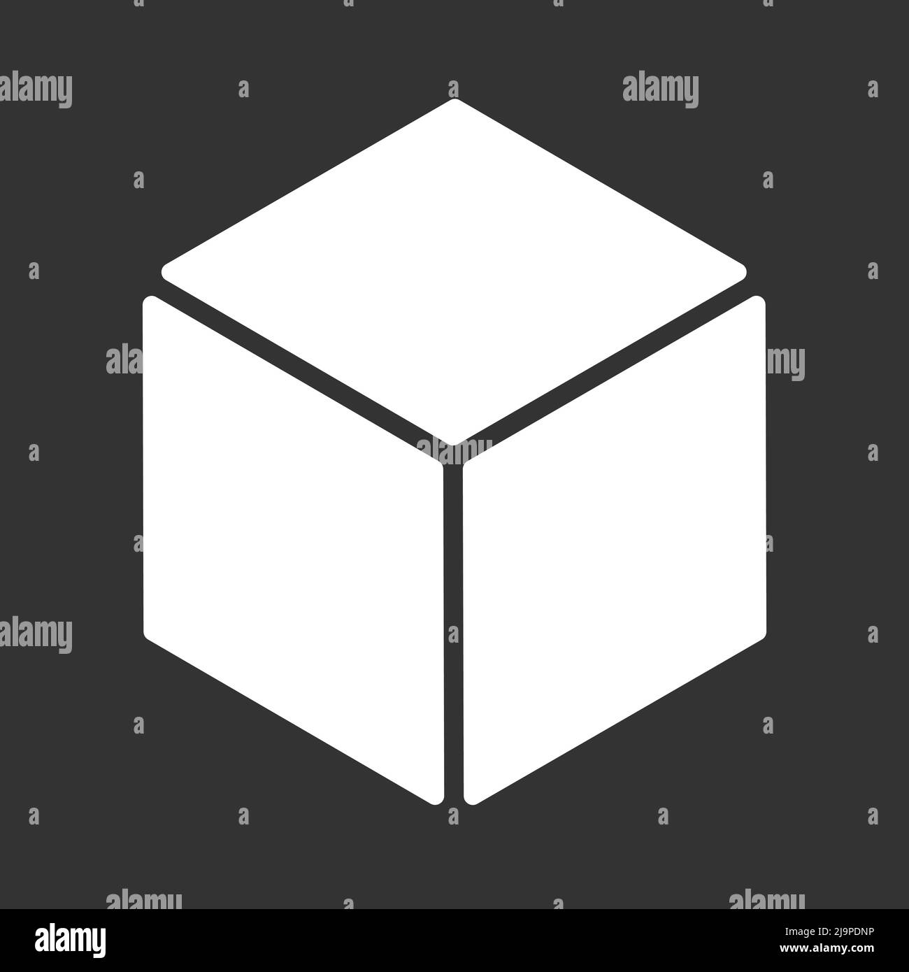 Isometric cube element, icon. Cubist abstract 3d shape. Stock vector ...