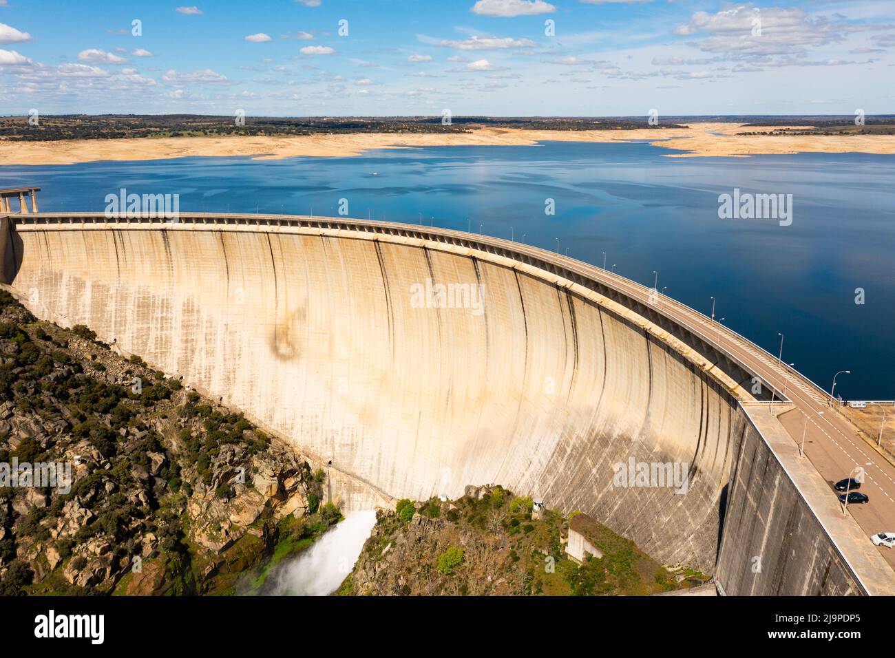Bird's eye view of Almendra Dam in Salamanca, Spain Stock Photo - Alamy
