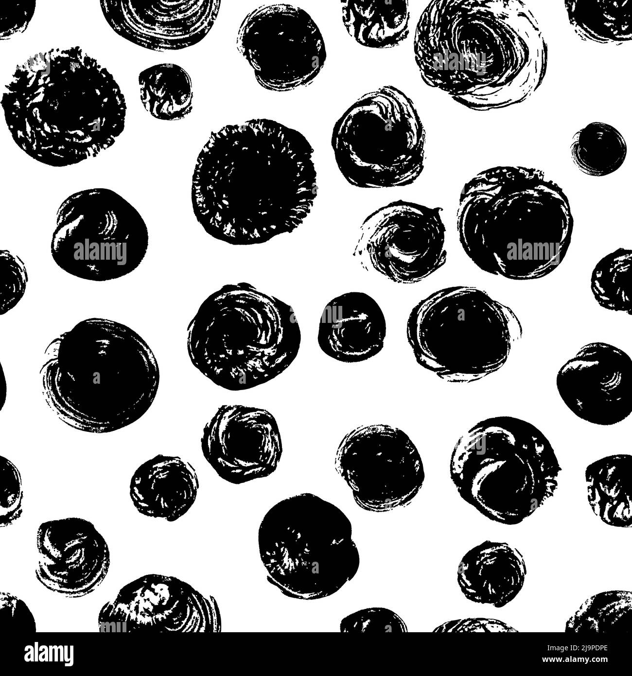 Hand drawn black circles vector seamless pattern Stock Vector Image ...
