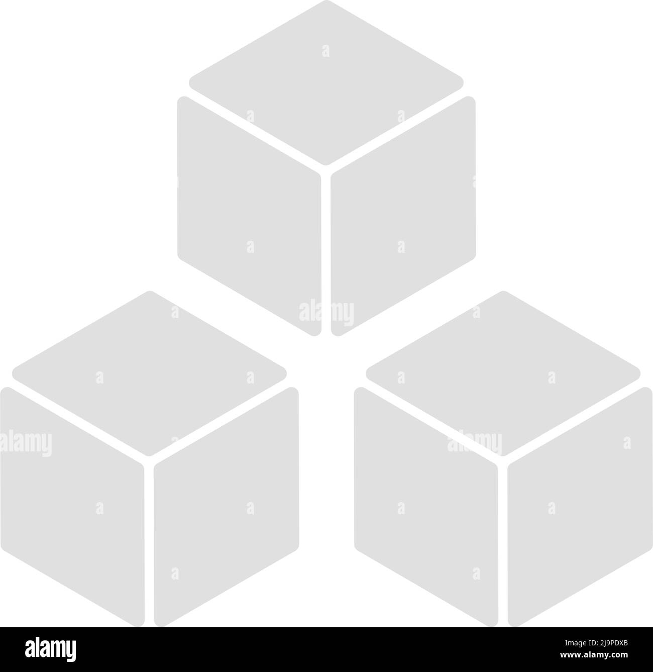 Isometric cube element, icon. Cubist abstract 3d shape. Stock vector ...