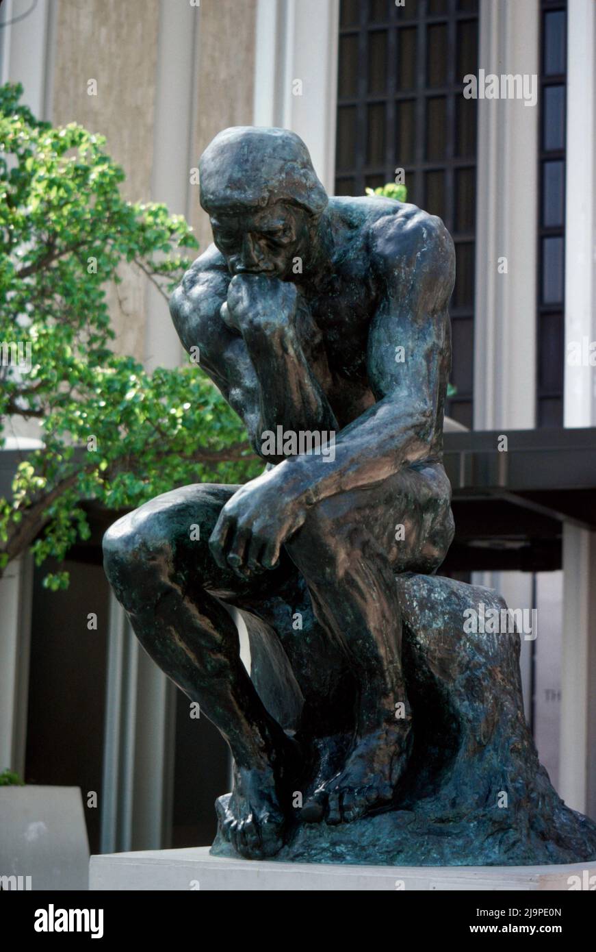 Auguste Rodin's "The Thinker" outside museum in Los Angeles, California ...