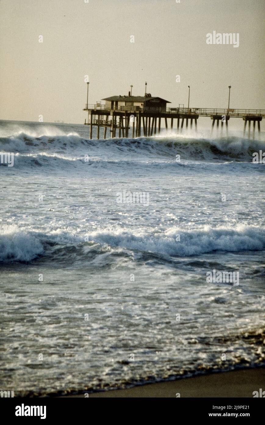 A pier on one of the endless beaches in Los Angeles, California 1979 ...
