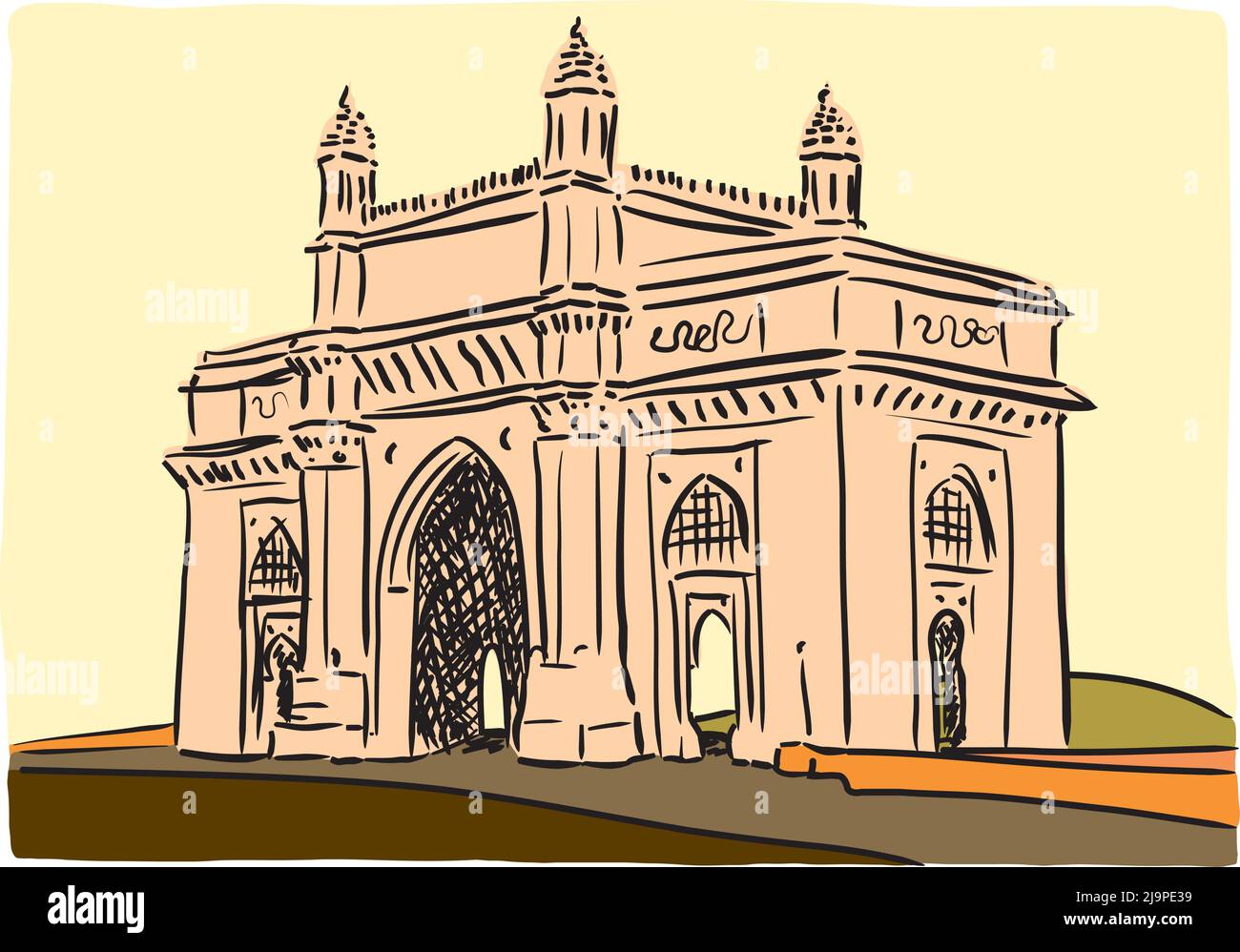 Mumbai Gateway of India, vector illustration Stock Vector Image & Art ...