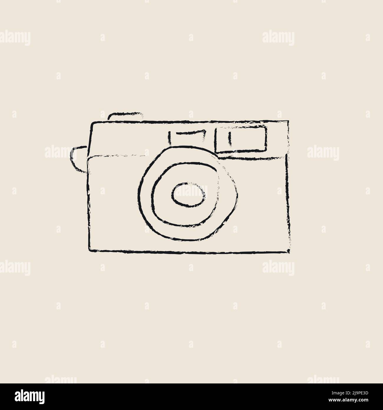 hand - drawn vintage camera on a light background . vector illustration ...