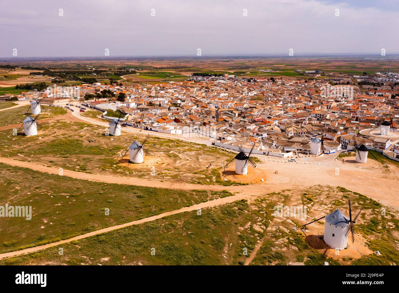 Aerial view of Campo de Criptana Stock Photo - Alamy