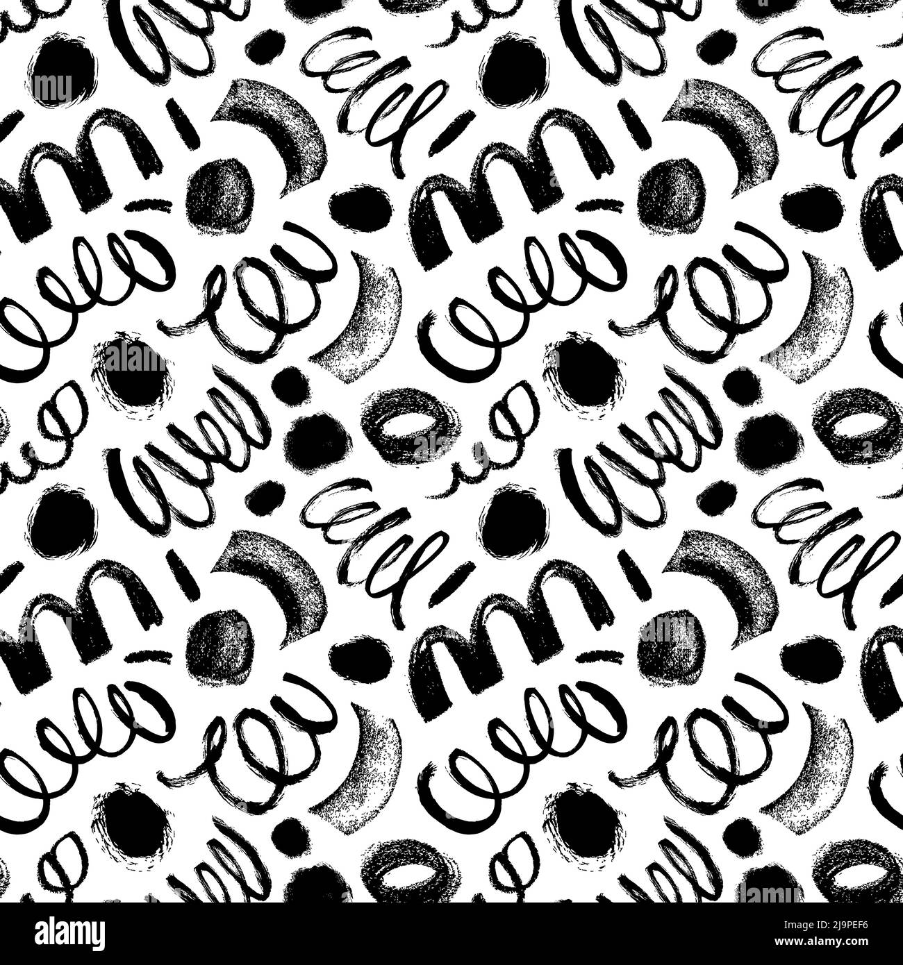 Hand drawn curved lines doodle seamless pattern Stock Vector Image ...