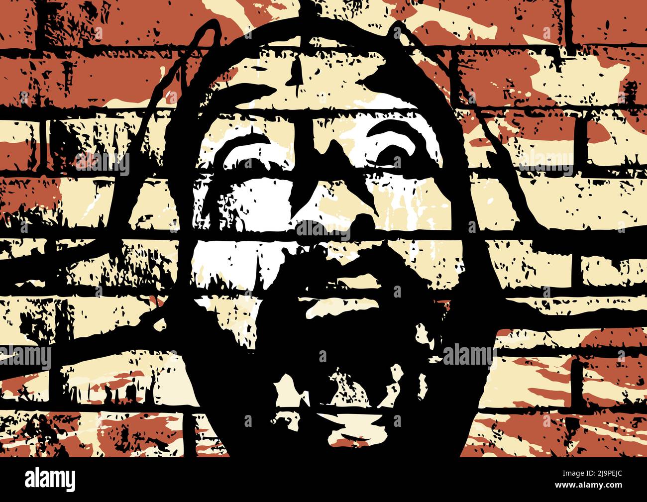 Scream face on the wall, vector illustration Stock Vector Image & Art ...