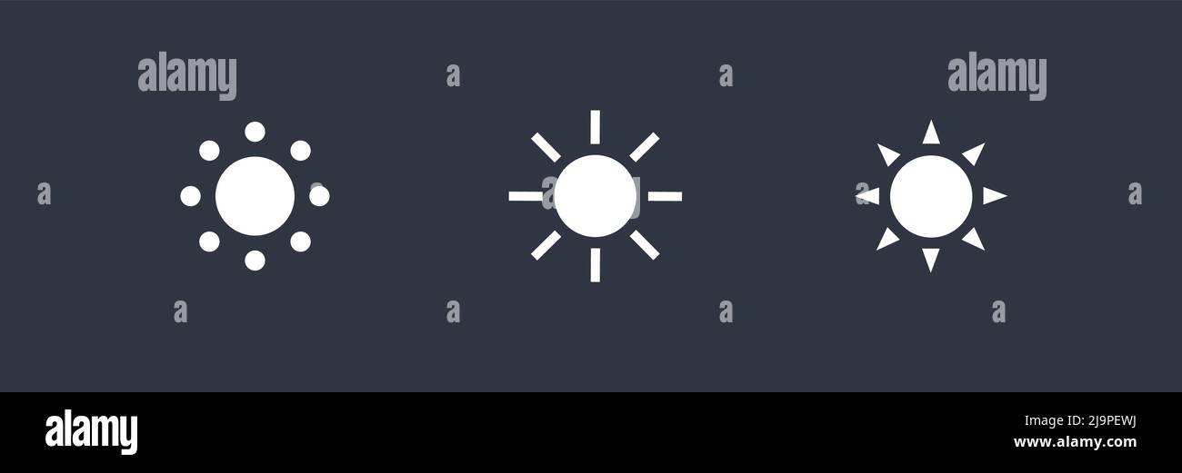 Day light mode icon. Pack of 3 vectors with sun Stock Vector Image ...