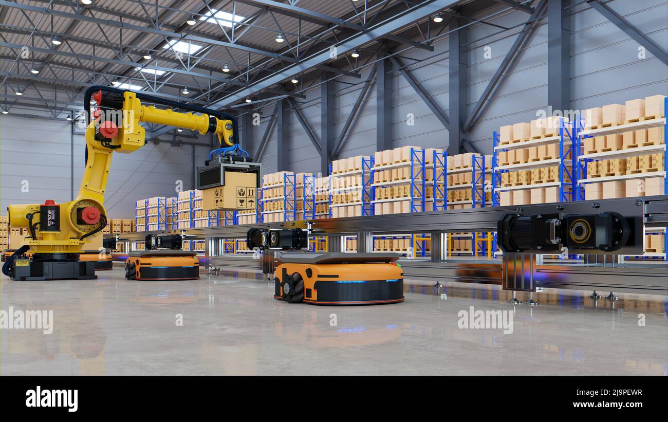 Factory Automation with Automated Guided Vehicles and robotic arm in ... Factory Automation with Automated Guided Vehicles and robotic arm in ...
