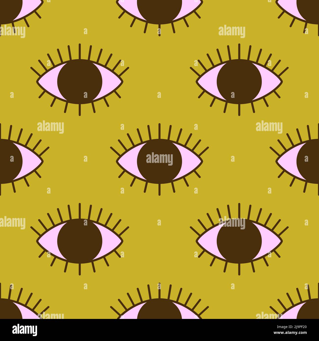 Hand drawn eye pattern for print and design. Vector illustration Stock ...