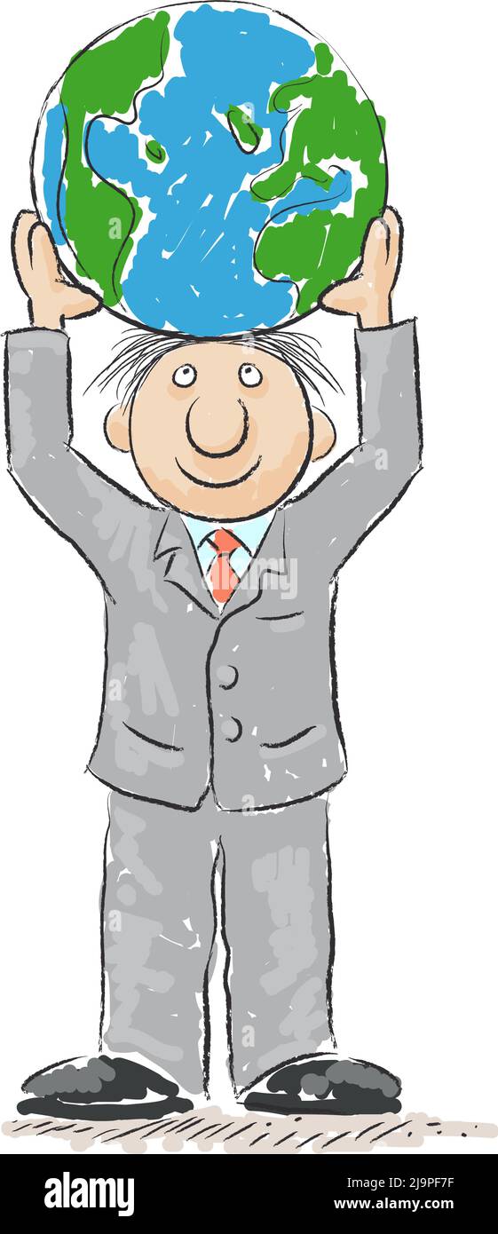 Support the world, character design supporting the world, vector ...