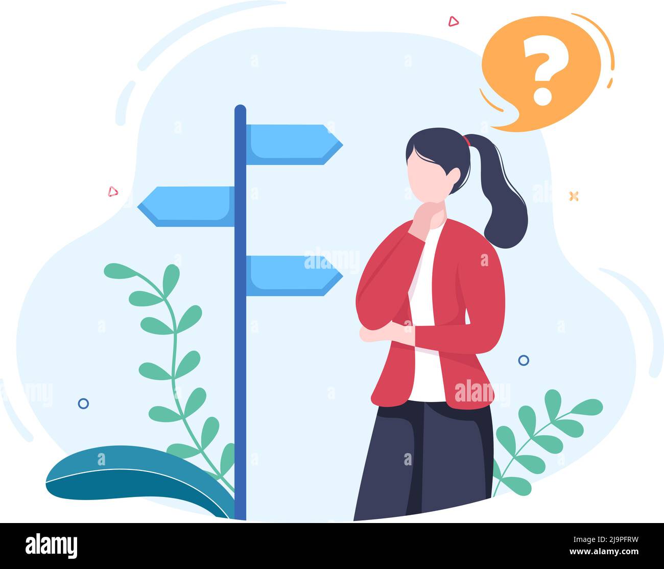 Make Your Choice or Choose the Right Success Road Illustration in ...