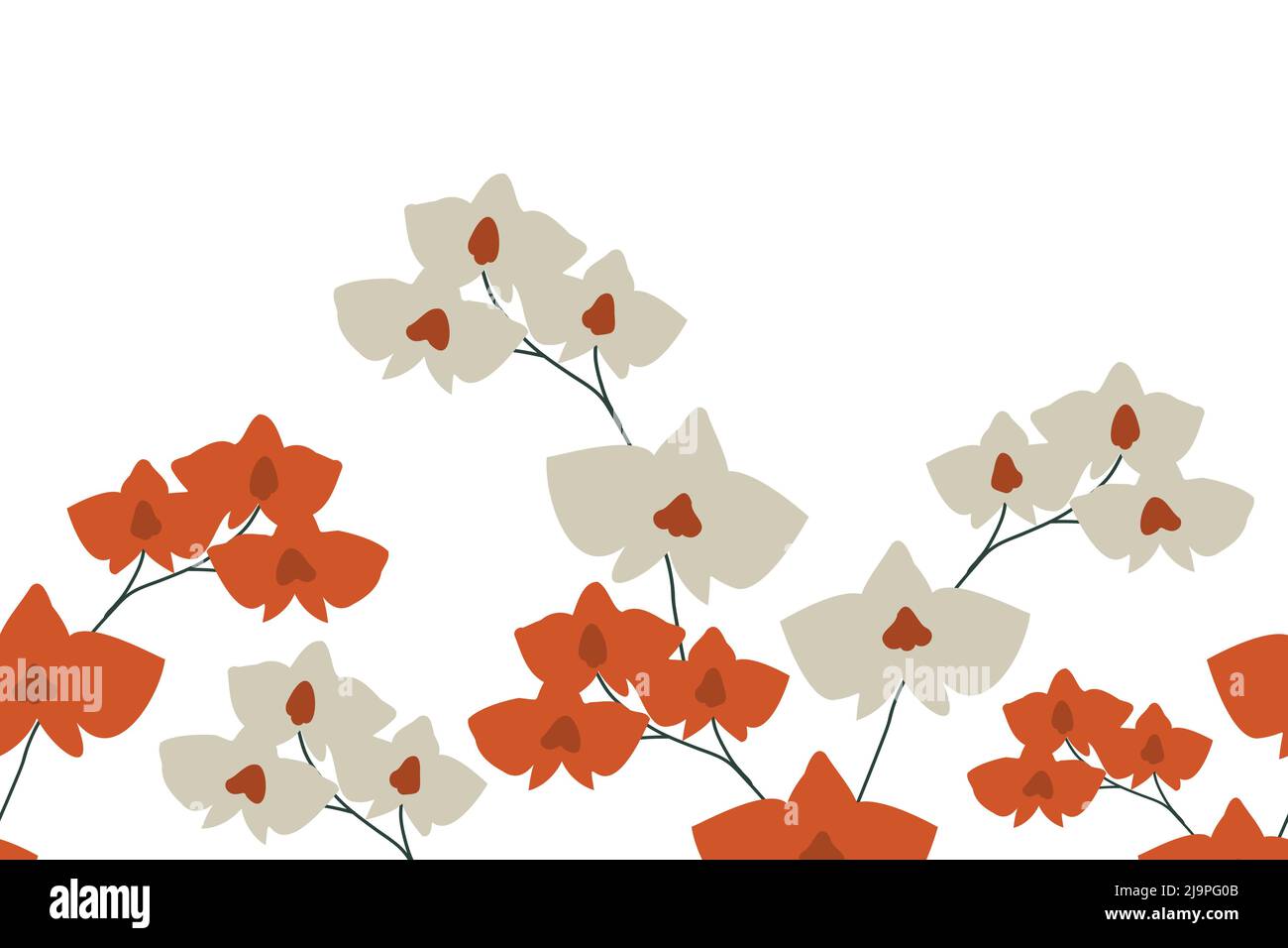 Red and white orchid seamless vector background Stock Vector Image ...