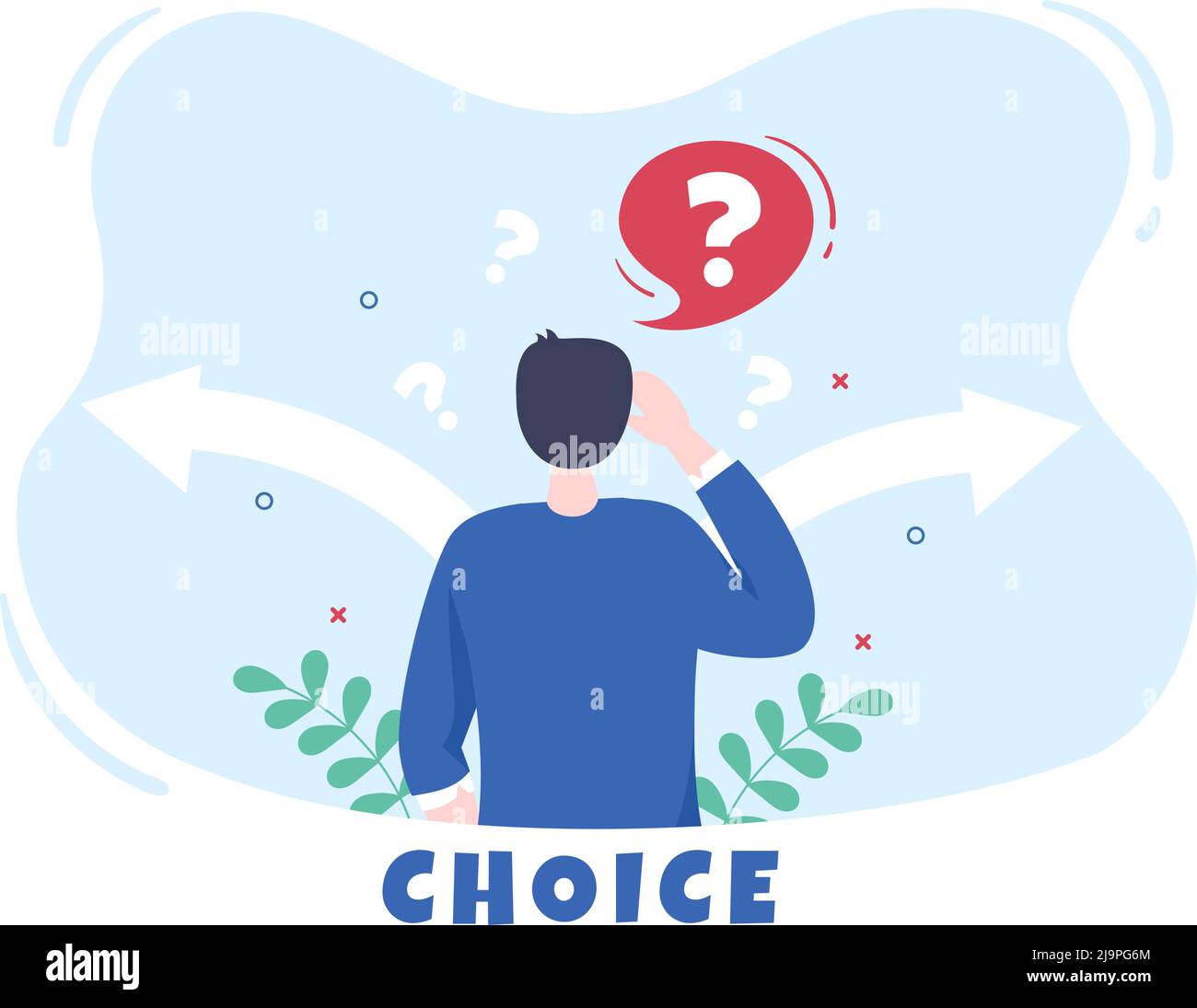 Make Your Choice or Choose the Right Success Road Illustration in ...