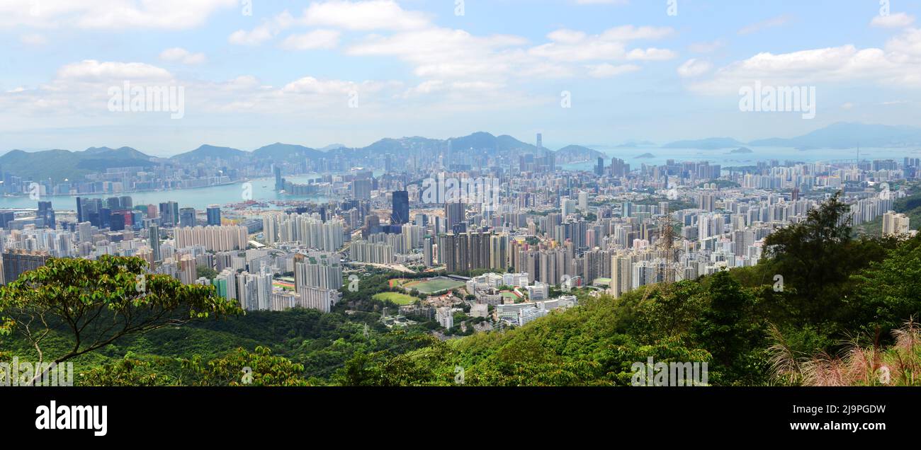 Views of Kowloon, Victoria Harbour and Hong Kong Island seen from the ...