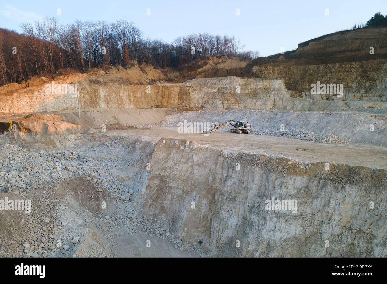 Open pit mining site of construction sand stone materials with ...