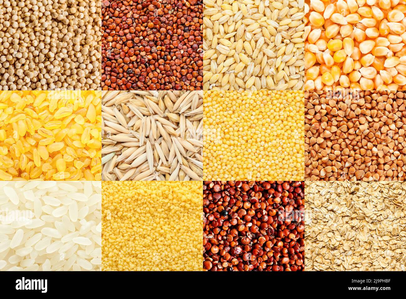 Collection of different cereals, closeup view Stock Photo - Alamy