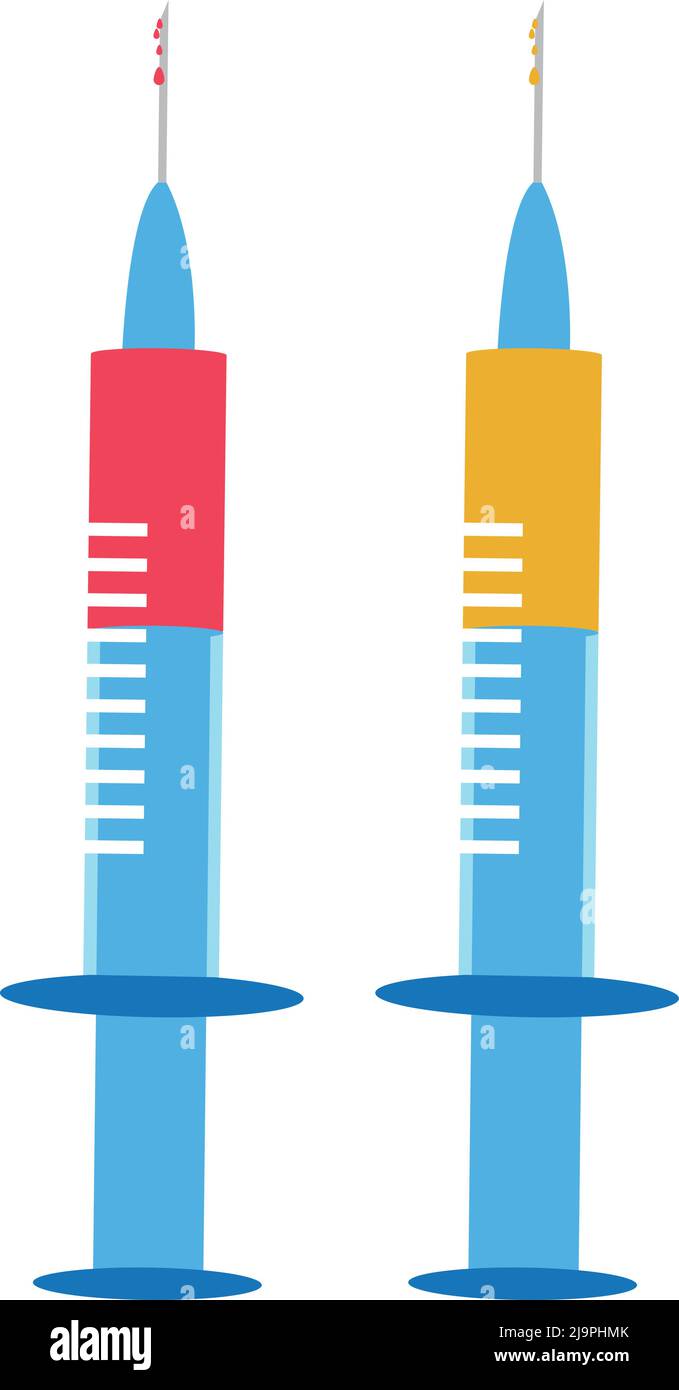two illustrations of injections syringe. on white background Stock ...