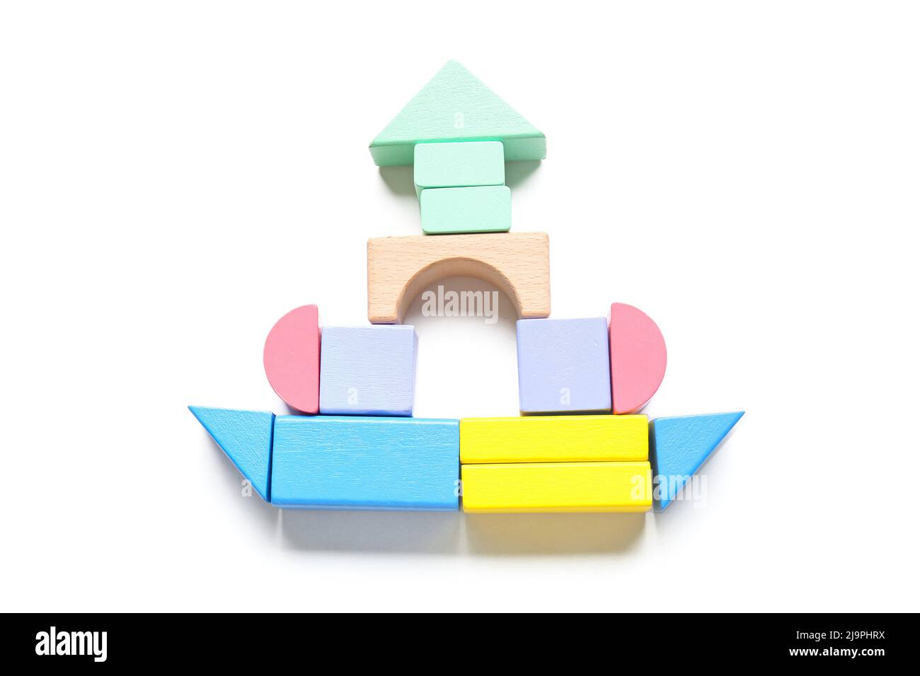 Educational blocks on white background Stock Photo - Alamy