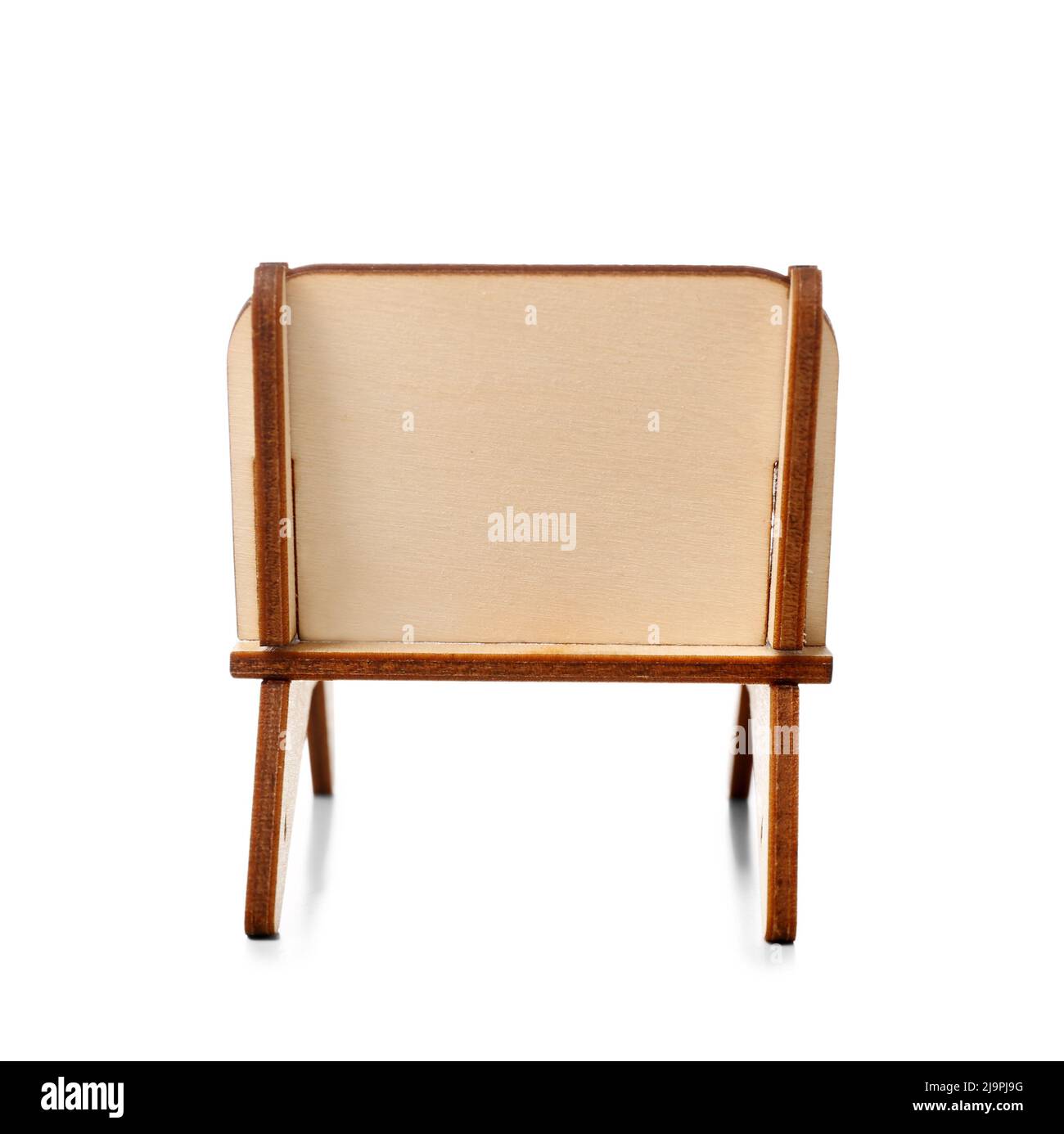 Toy wooden armchair on white background Stock Photo - Alamy