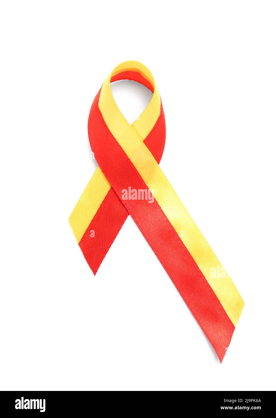 Awareness ribbon on white background. Hepatitis concept Stock Photo - Alamy