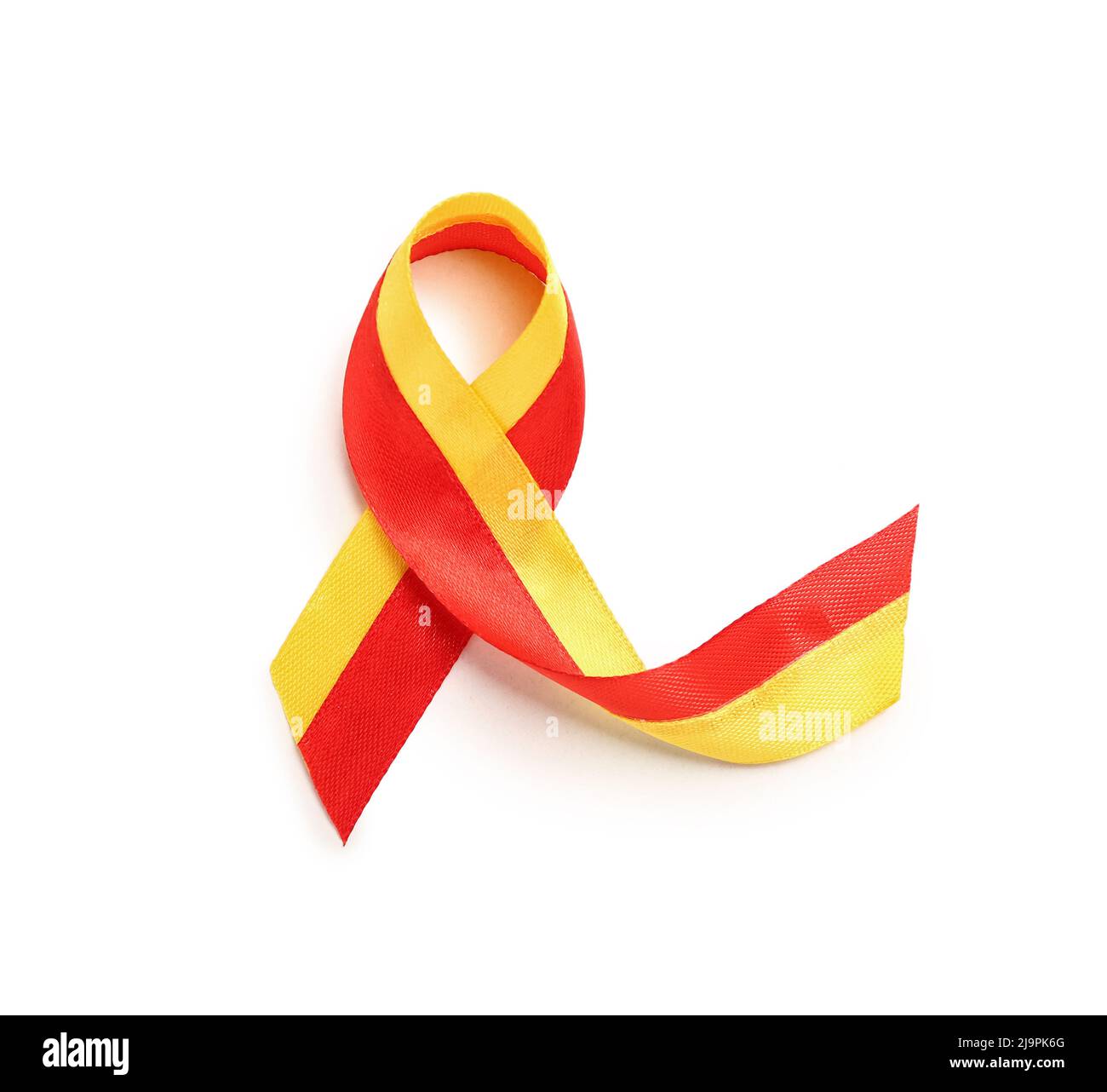 Awareness ribbon on white background. Hepatitis concept Stock Photo - Alamy