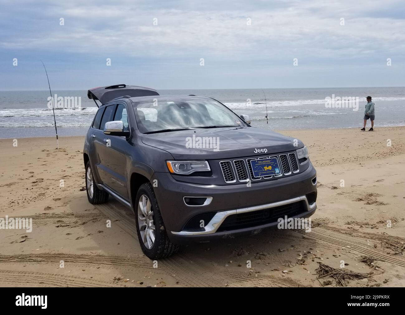 Cape Henlopen Beach, Delaware, U.S.A - May 16, 2022 - A Jeep Cherokee ...