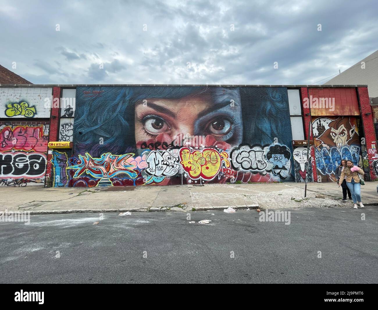 Brooklyn, NY - USA - May 20, 2022 Open-air showcase of street murals by ...