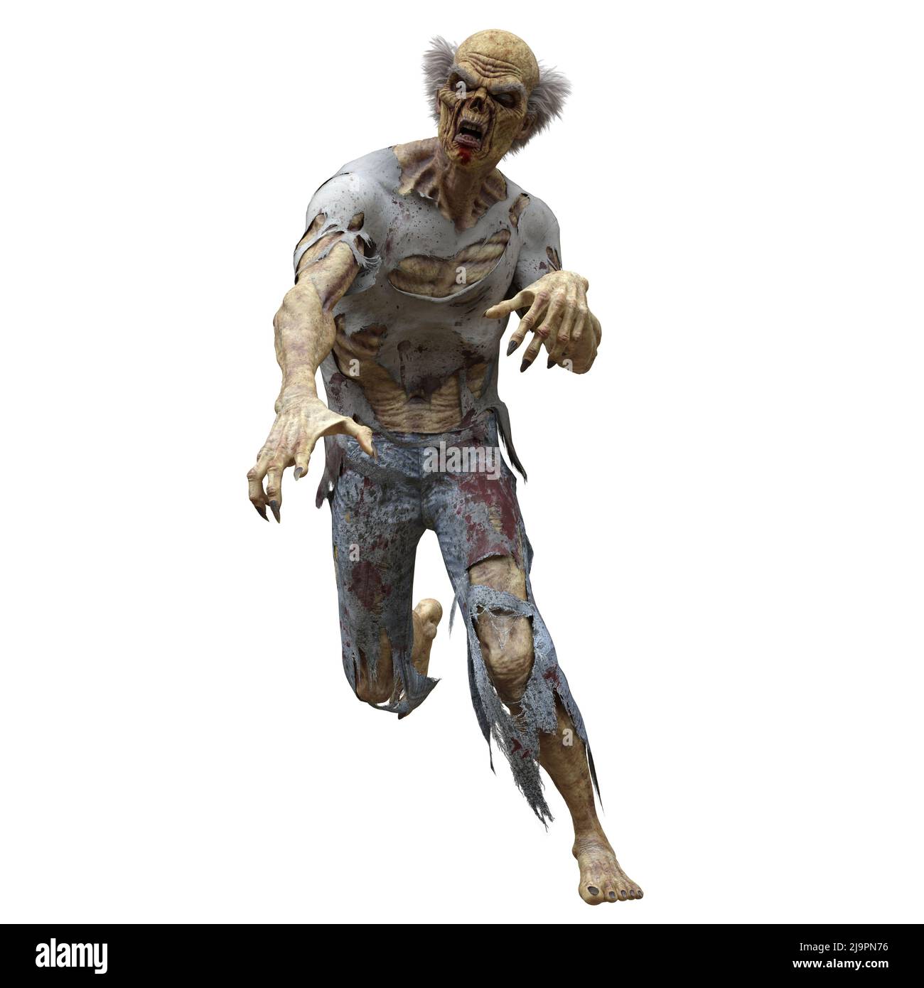3D illustration zombie men isolated white background Stock Photo - Alamy