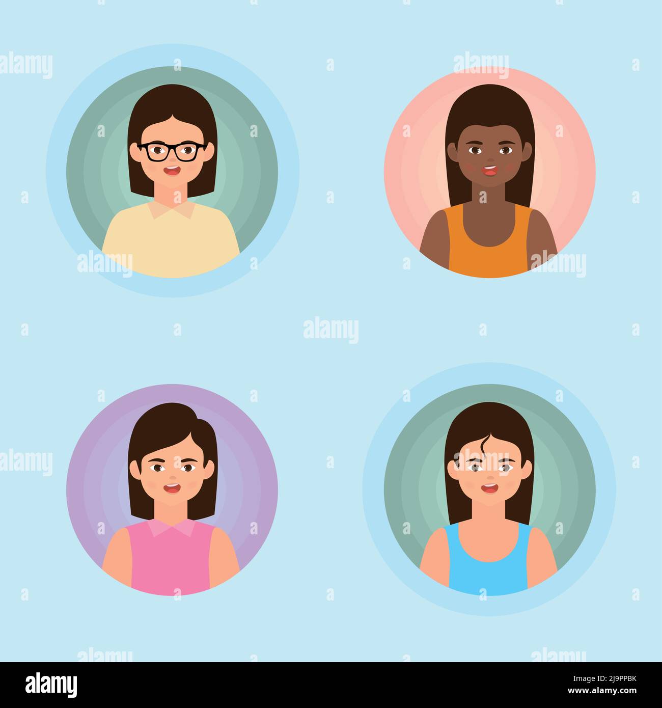 set of women avatar Stock Vector Image & Art - Alamy
