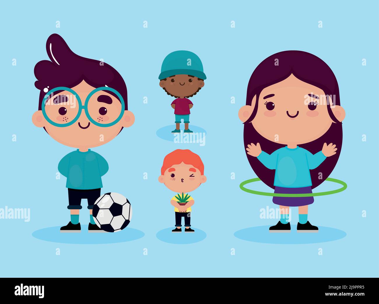 set of kawaii kids Stock Vector Image & Art - Alamy