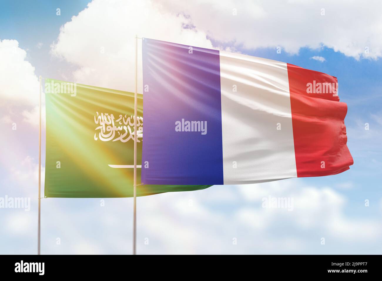 Saudi arabia france flag hi-res stock photography and images - Alamy