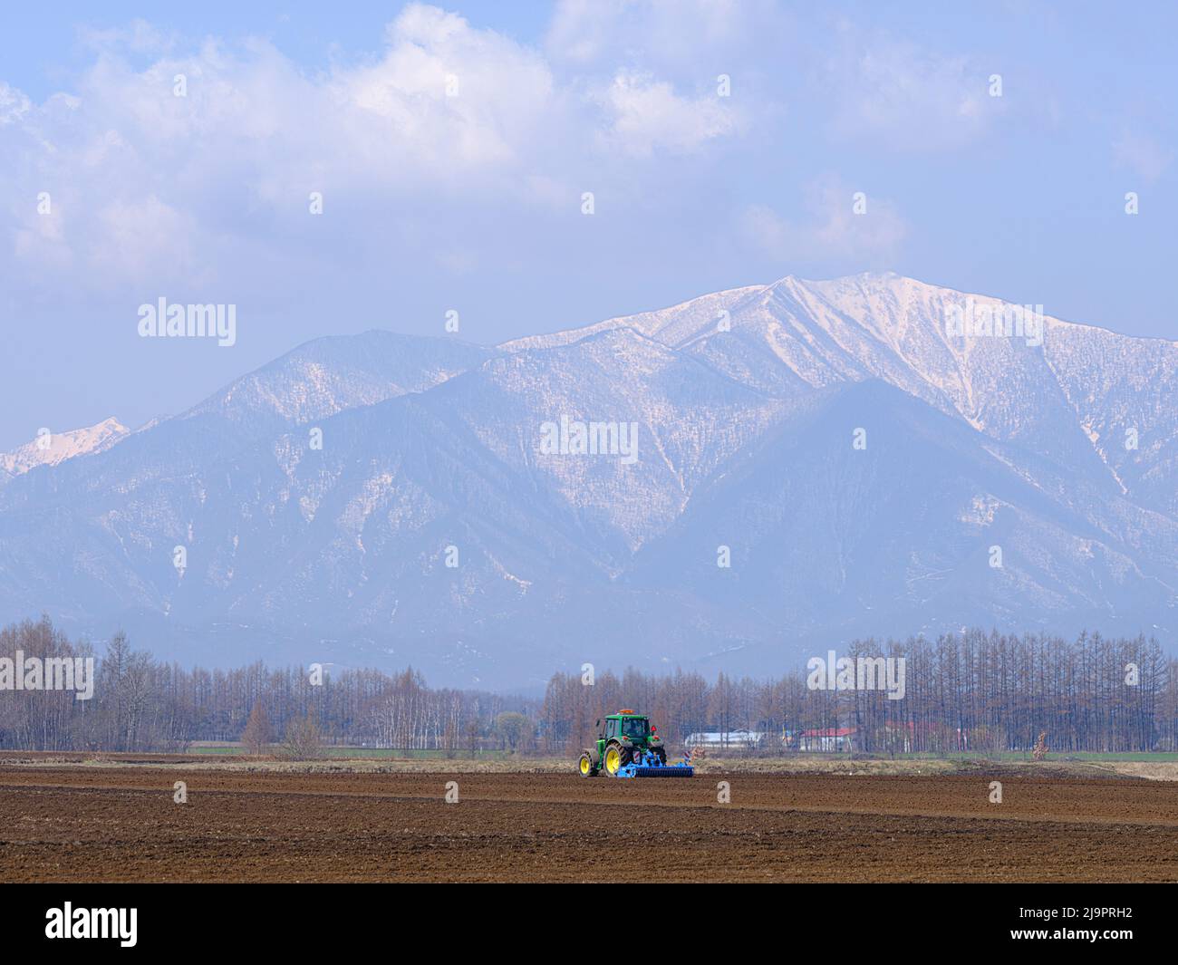 Hidaka Mountains and Field, Hokkaido, Japan Stock Photo - Alamy