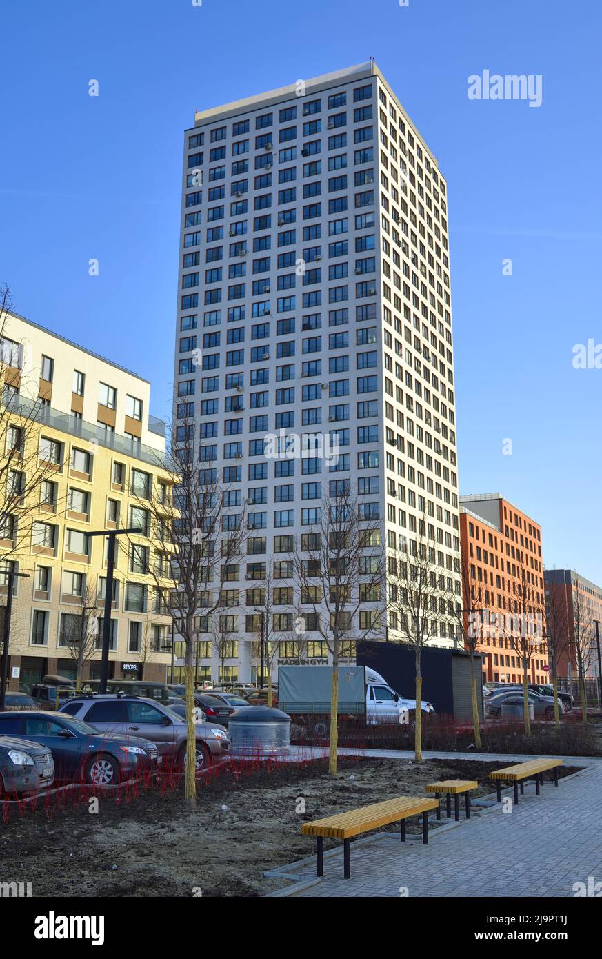 Novosibirsk, Siberia, Russia, 04.17.2022. Modern high-rise residential ...