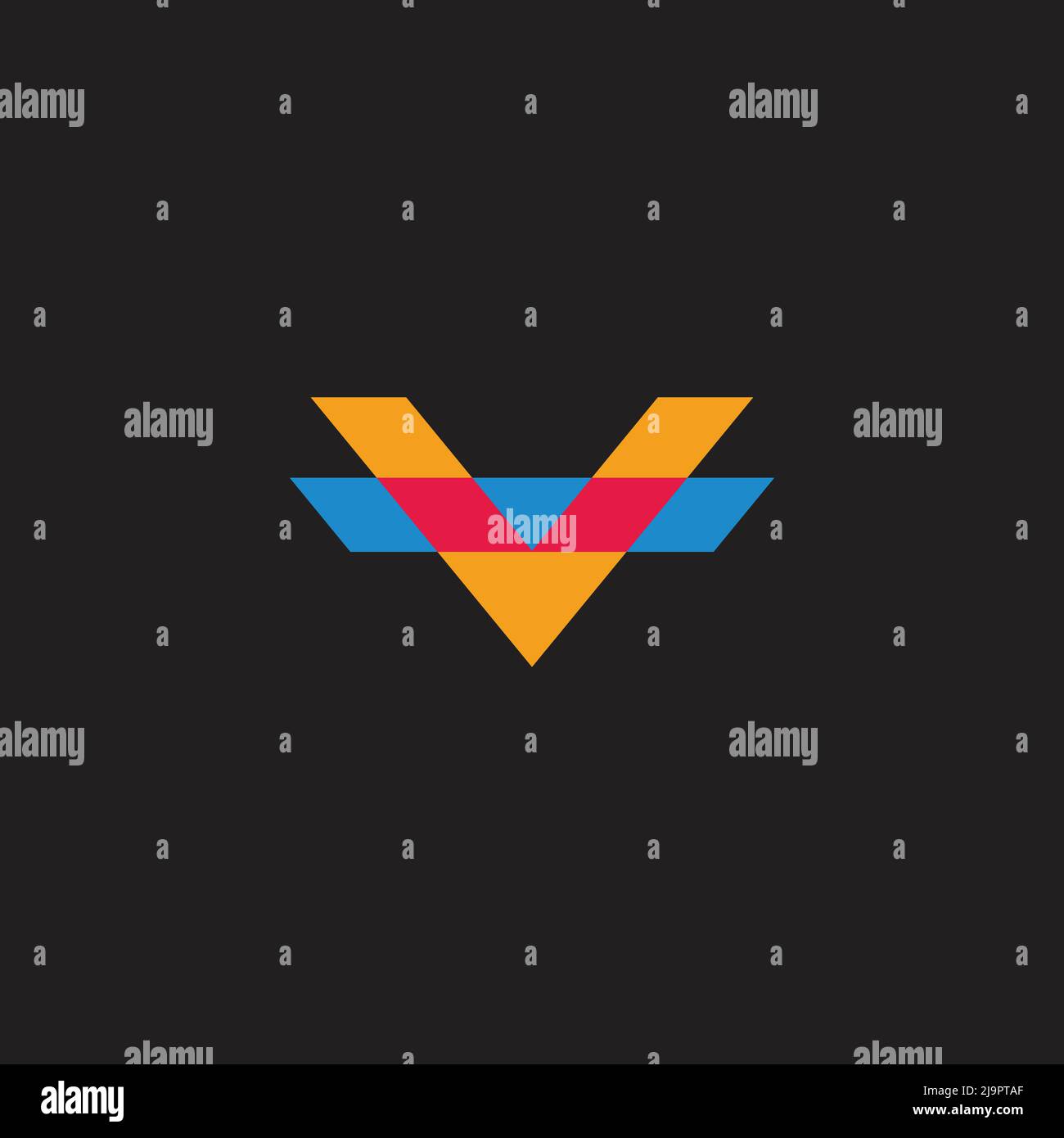 letter v geometric colorful mosaic dimension logo vector Stock Vector ...