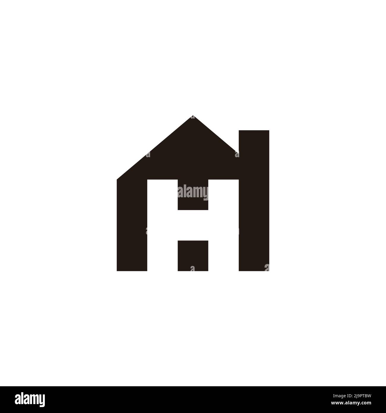 letter h home simple geometric flat logo vector Stock Vector Image ...