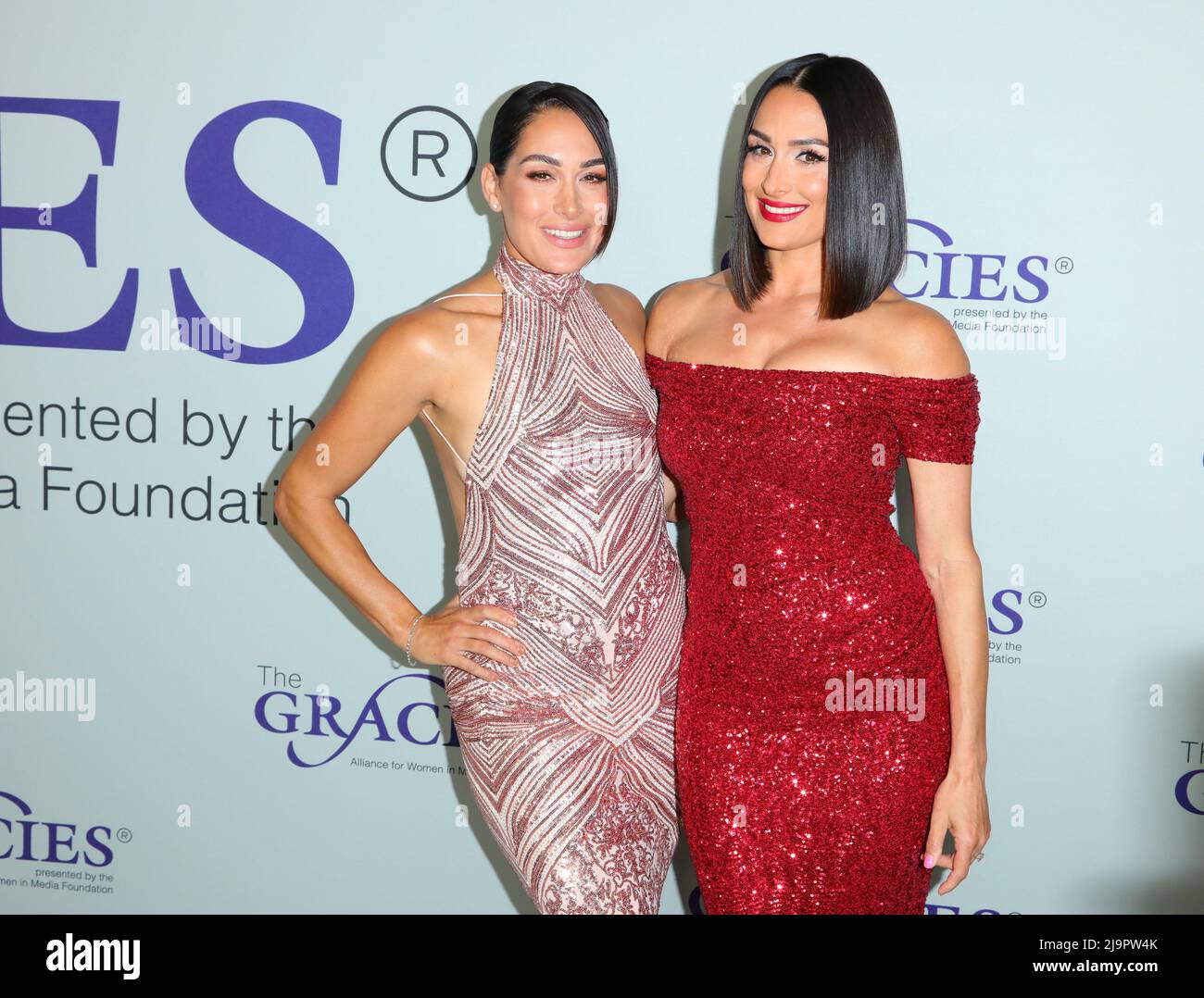 Nikki Bella, Brie Bella arrives at The 47th Annual Gracie Awards held ...